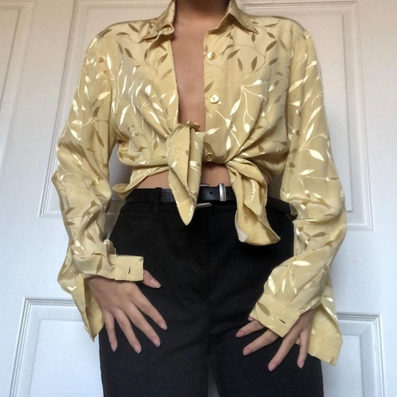 Tops | Yellow Silk Blouse | Poshmark